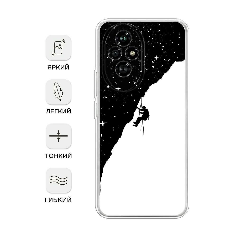 Чехол на Honor 200 / Хонор 200 с принтом Космический альпинист — фото 1