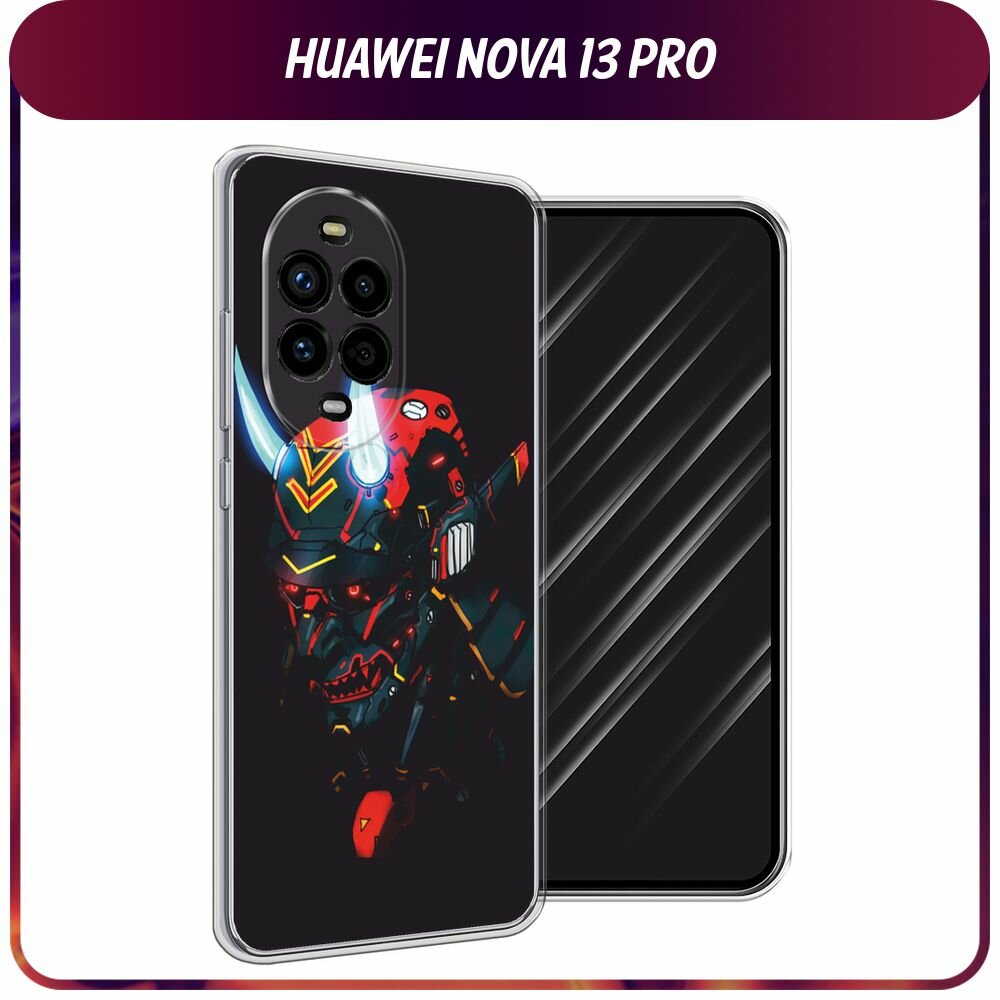 Чехол на Huawei Nova 13 Pro / Хуавей Нова 13 Про с принтом "Неоновый самурай"
