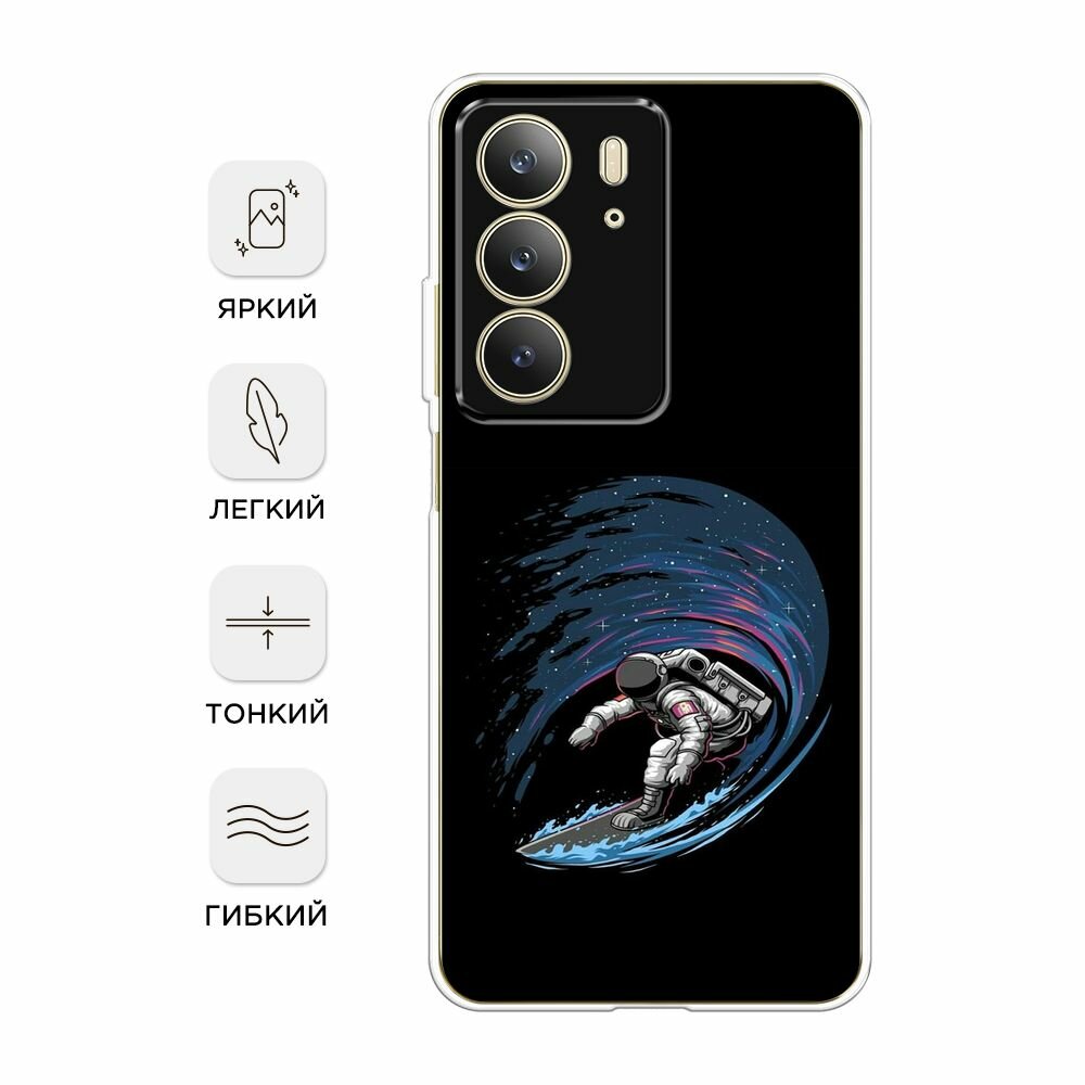 Чехол на Realme C75 4G / Реалми C75 4G с принтом "Космонавт на серфе" — фото 1