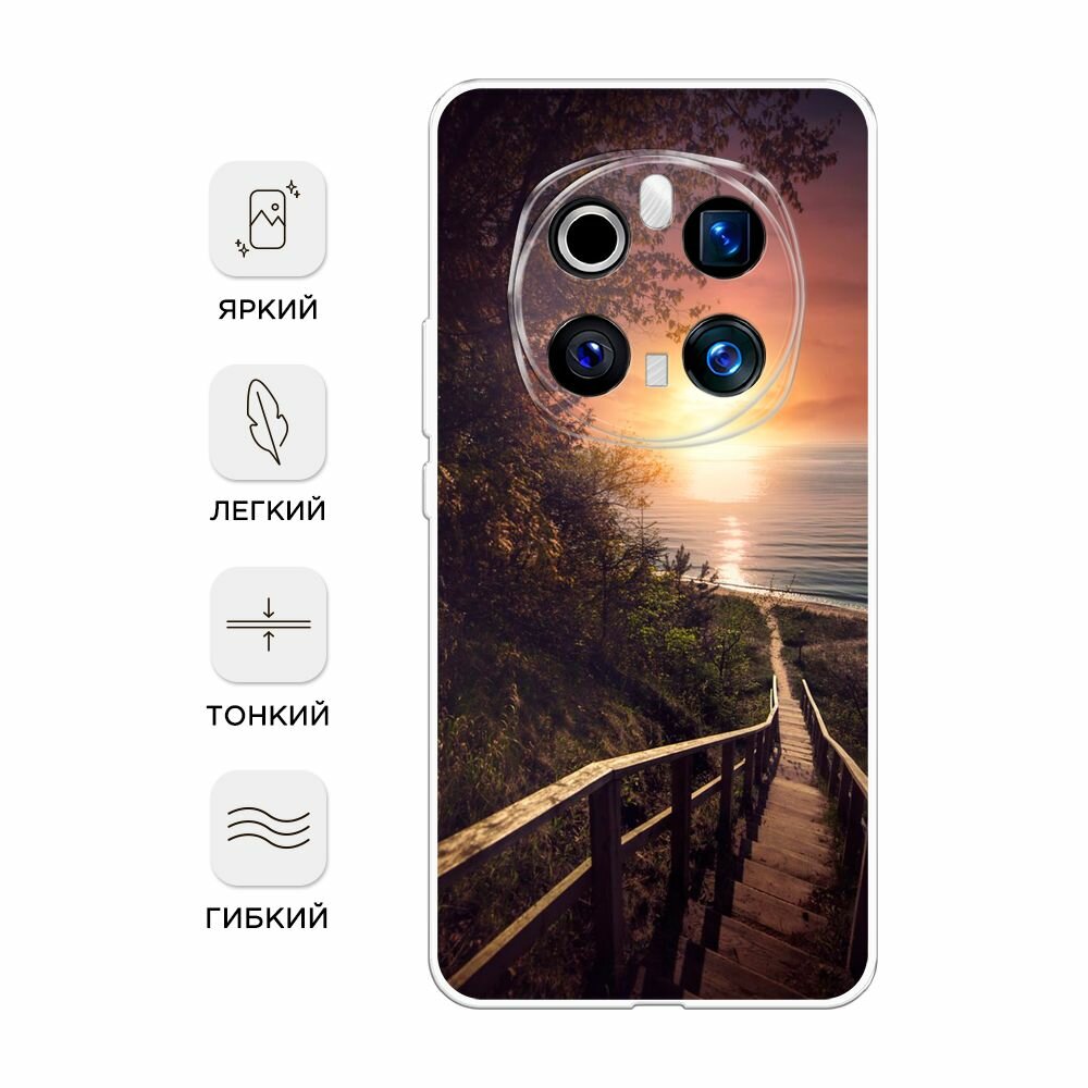 Чехол на Honor Magic 7 Pro / Хонор Мэджик 7 Про с принтом "Мост у воды" — фото 1