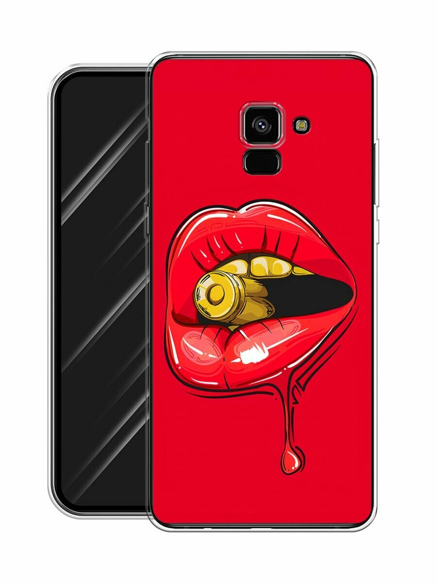 Чехол на Samsung Galaxy A8 + / Самсунг Галакси А8 Плюс 2018 с принтом губы и пуля 1 — фото 1