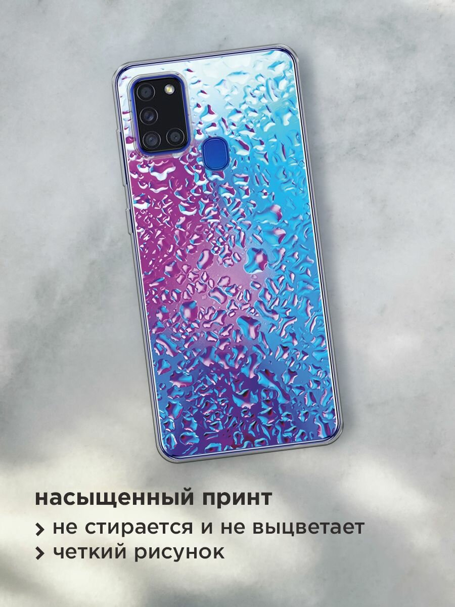 Чехол на Samsung Galaxy A21s / Самсунг Галакси A21s с принтом "Капли на стекле" — фото 1