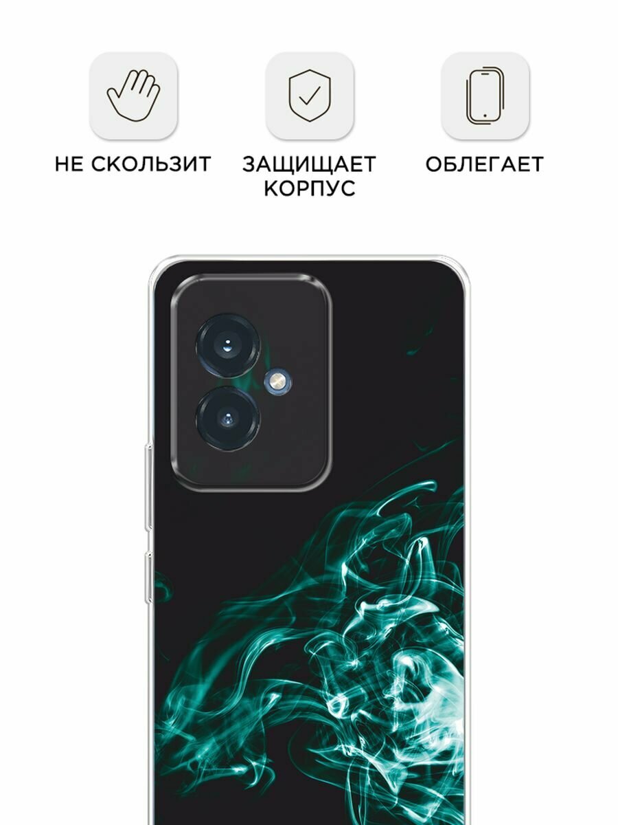 Силиконовый чехол на Honor 100 / Хонор 100 с принтом дым — фото 1