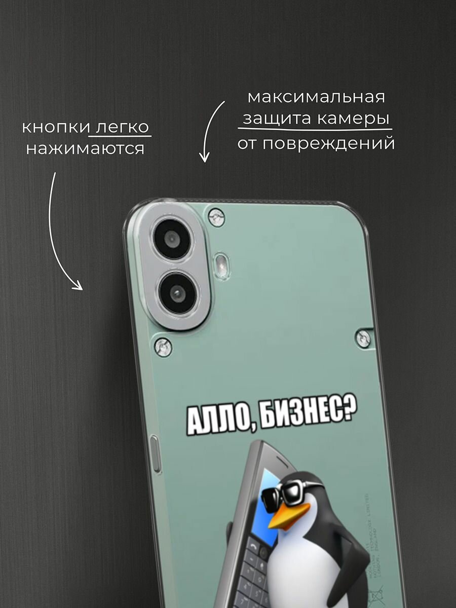 Чехол на CMF Phone 1 / CMF Фон 1 с принтом "Алло, бизнес?", прозрачный — фото 1