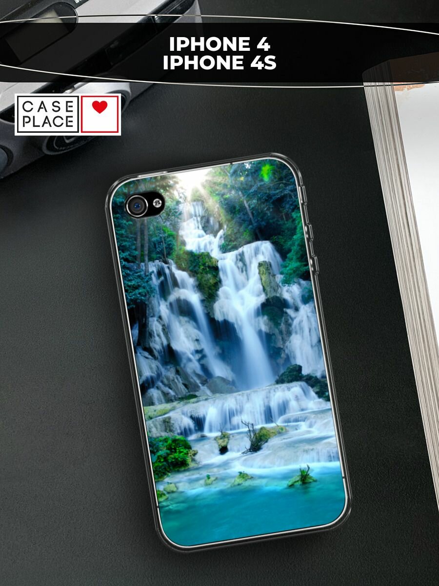 Чехол на Apple iPhone 4/4S / Айфон 4/4S с принтом "Водопад 8"