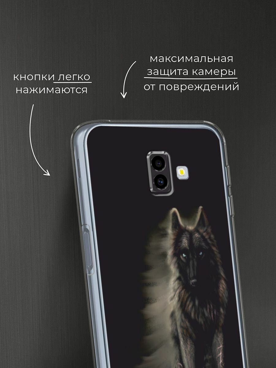 Чехол на Samsung Galaxy J6 + / Самсунг Галакси J6 Плюс 2018 с принтом "Туманный волк" — фото 1