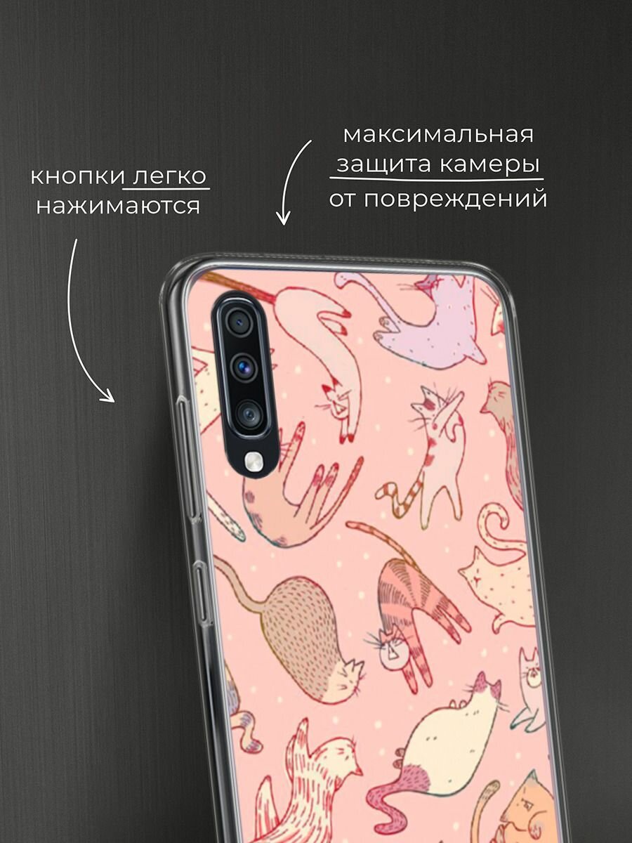 Чехол на Samsung Galaxy A70 / Самсунг Галакси А70 с принтом "Розовое счастье" — фото 1