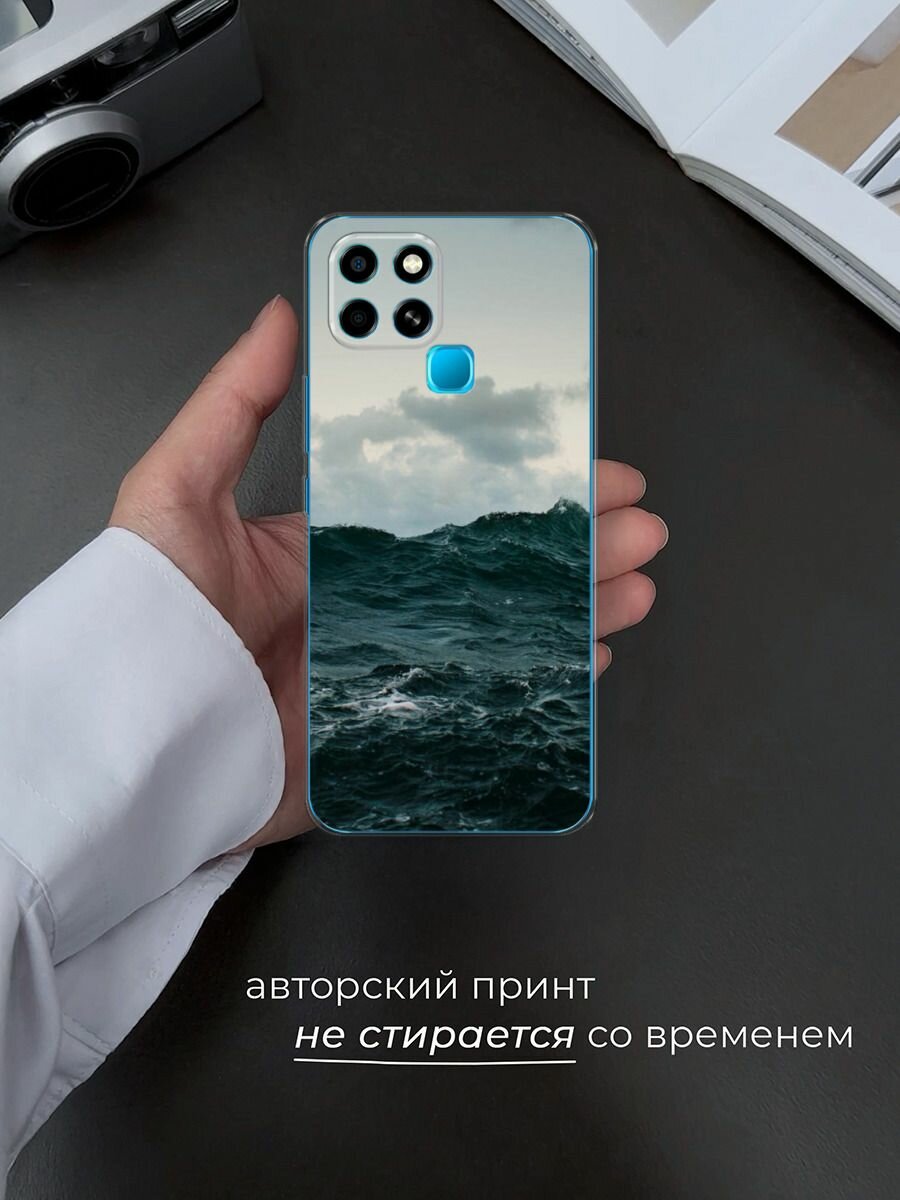 Чехол на Infinix Smart 6 / Инфиникс Смарт 6 с принтом "Волны 11" — фото 1