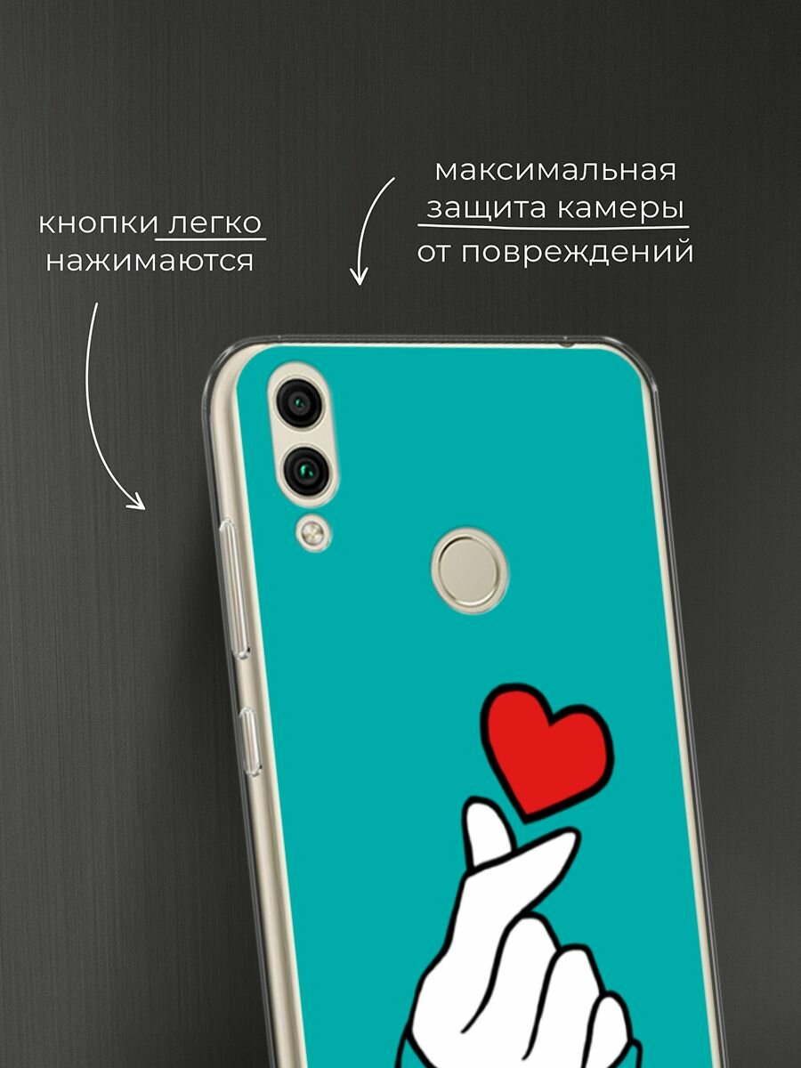 Силиконовый чехол на Honor 8C / Хонор 8С с принтом "Маленькое сердечко" — фото 1