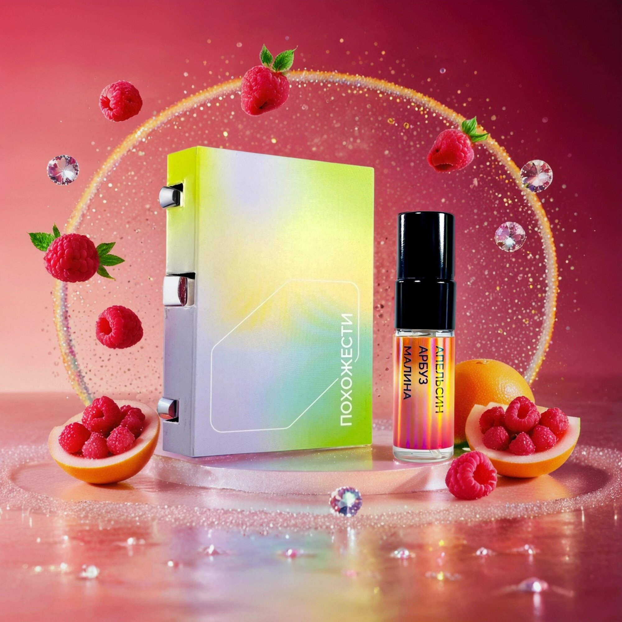 Духи "Апельсин, арбуз, малина" бренда Похожести, фруктово-цитрусовые, 3 мл.