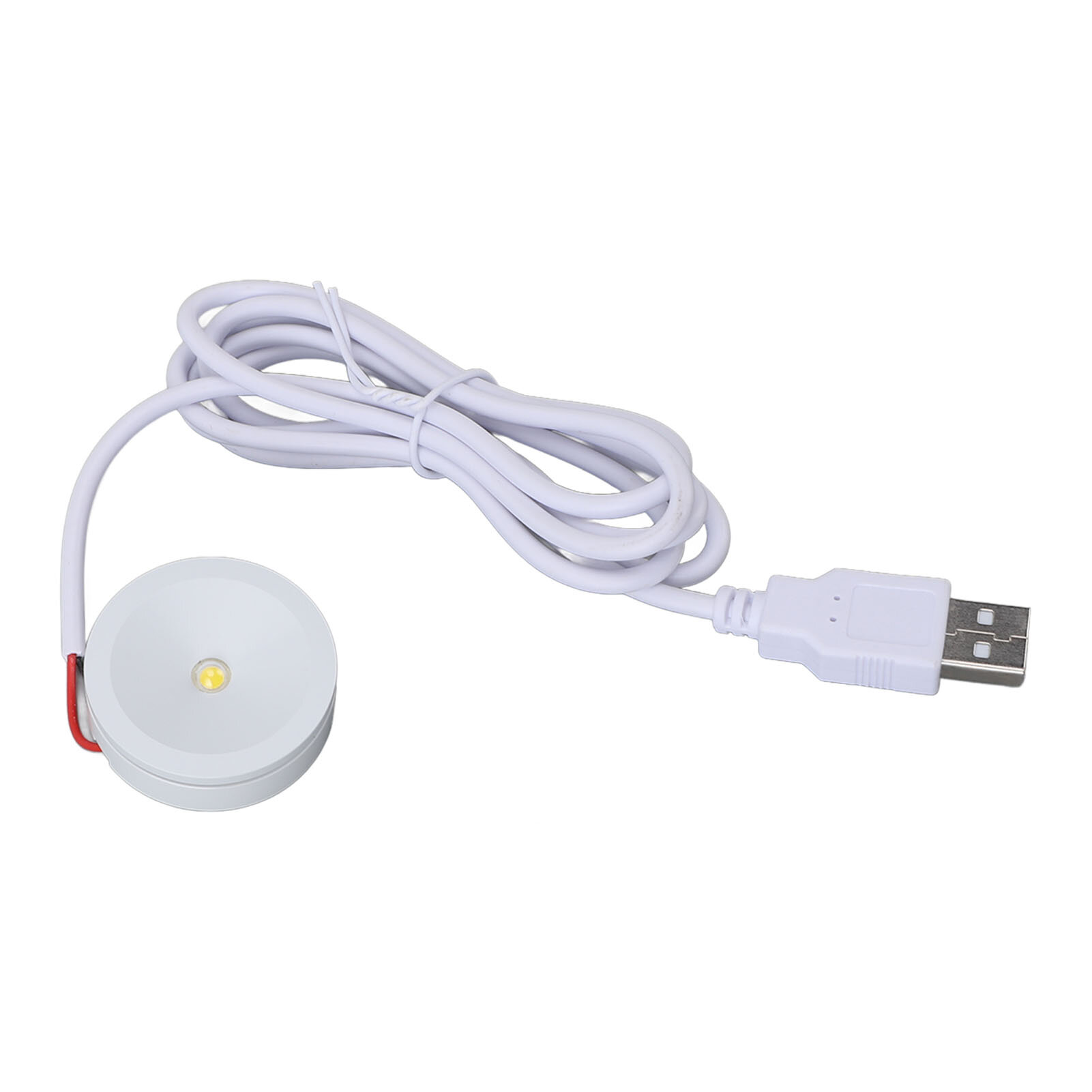 2 Набора Мини Спотлайт 5V 1W USB LED Круглый Защищающий Глаза с Проводом 4.3ft Освещение для Витрин Ювелирных Шкафов Входных Дворов Теплый Свет