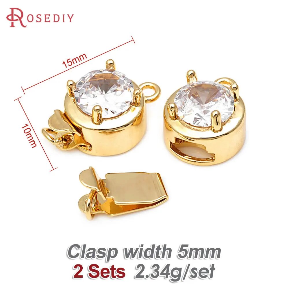 Застежки для ожерелий Rosediy латунные античная бронза 14х14 мм 37837-18K Gold Color