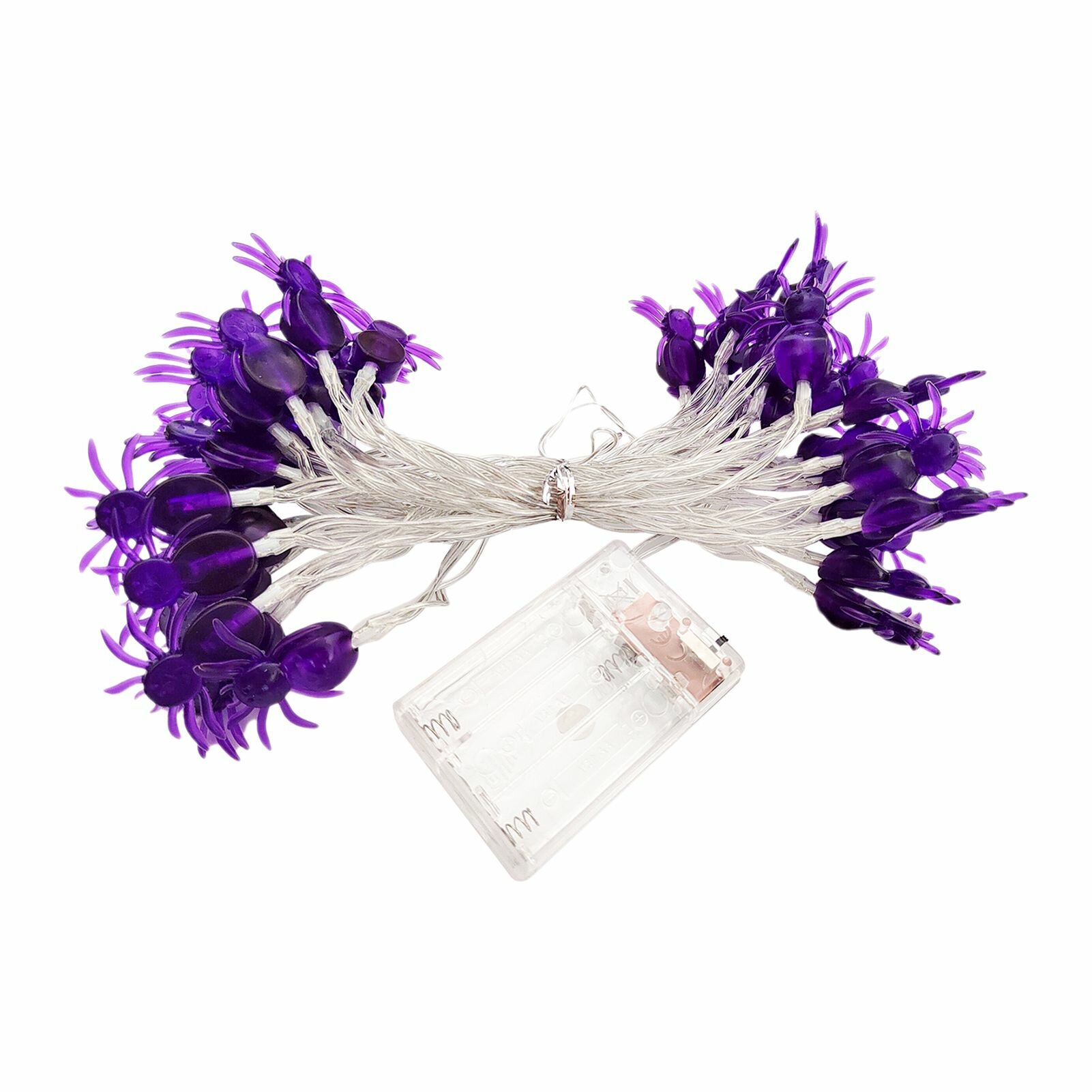 20 футов 40 светодиодов Хэллоуин гирлянды фиолетовый паук форма декоративные подвесные светильники водонепроницаемый работающий от батареек освещение