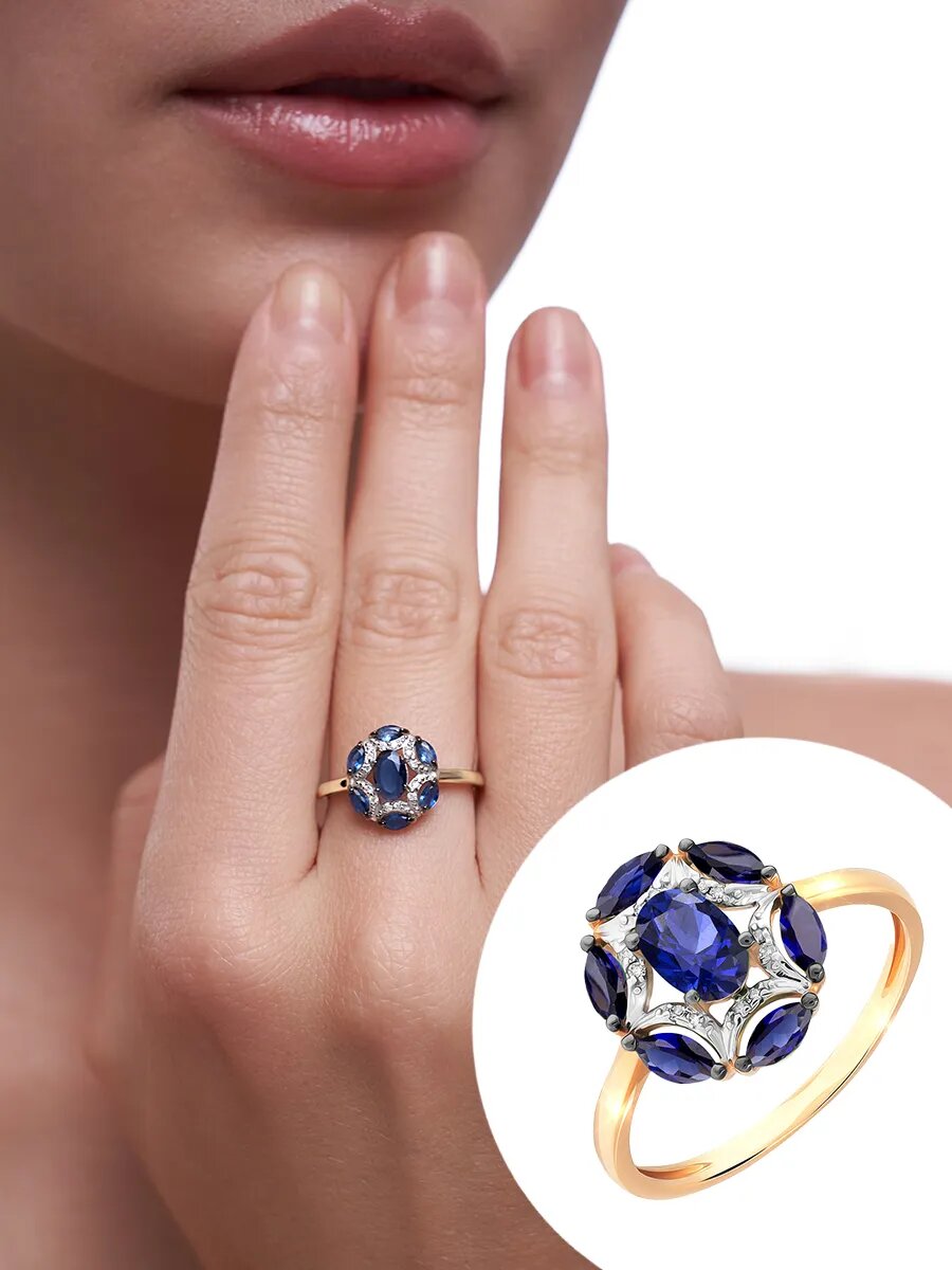 Кольцо тонкое, серебро, 925 проба, родирование, фианит