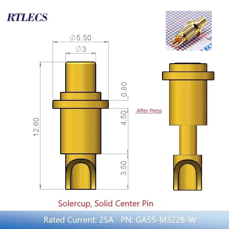 RTLECS Тестовые щупы Pogo Pin 2/5/10 шт. 5pcs, GA55-M328-W 25A