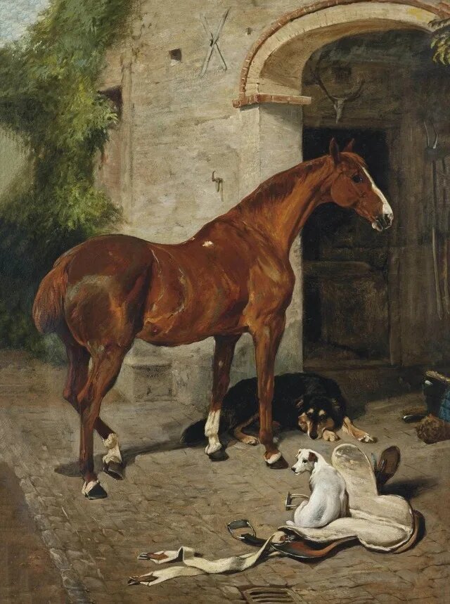 Холст "Конный портрет", 20x30см, цвет 14, без рамы
