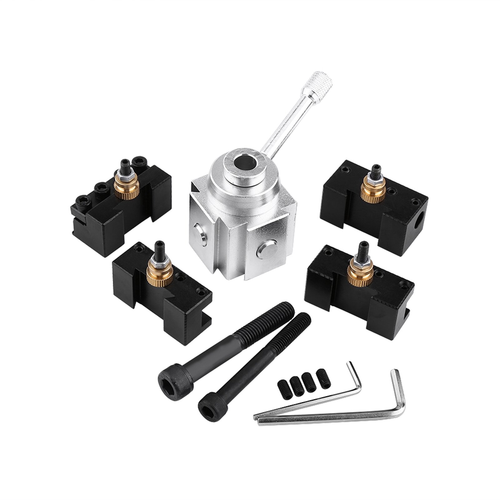 Quick Change Tool Post, Aluminum Alloy Post Holde High Rigidity Lathe Holder for Mini Lathes