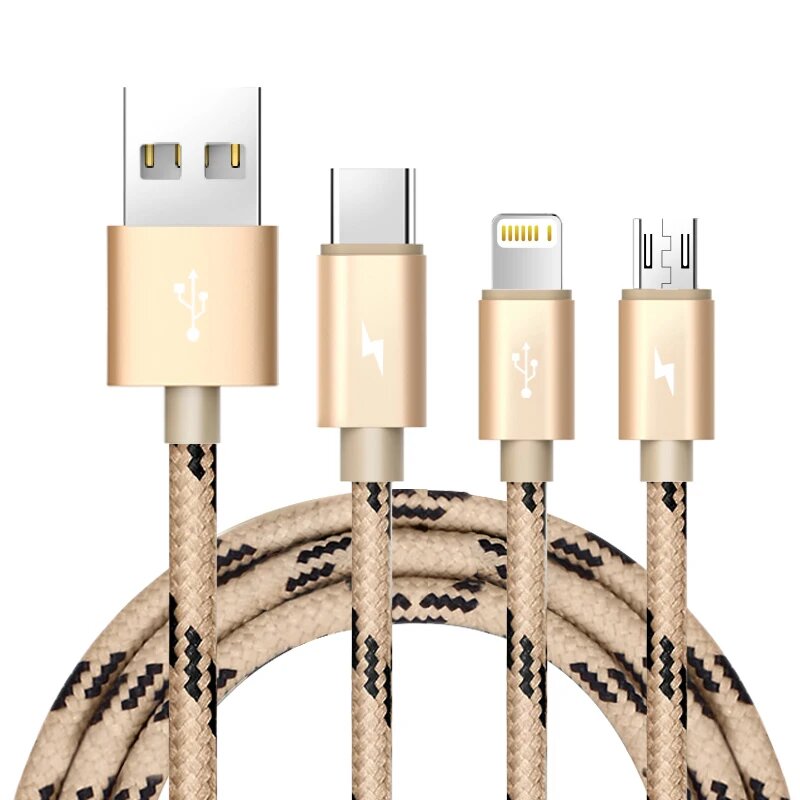 PZOZ multi phone charger cable For iPhone14 13 12 11 Pro Max se X Huawei honor 90gt Type C Micro Cable Charging Data accesorios
