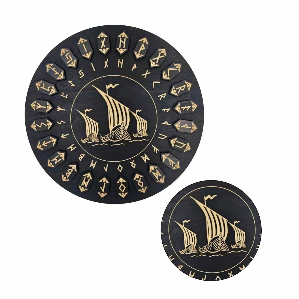 Набор рунических камней и досок из ведьминого дерева, декор для медитаций исцеления дома