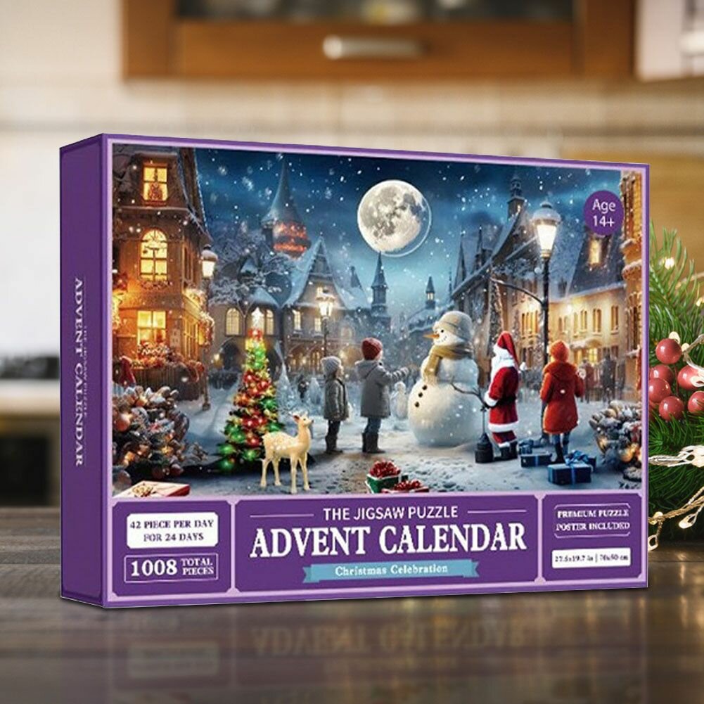 Пазл-календарь двента на 2024 год, 1008 деталей, пазл для мальчиков и девочек, рождественский декор