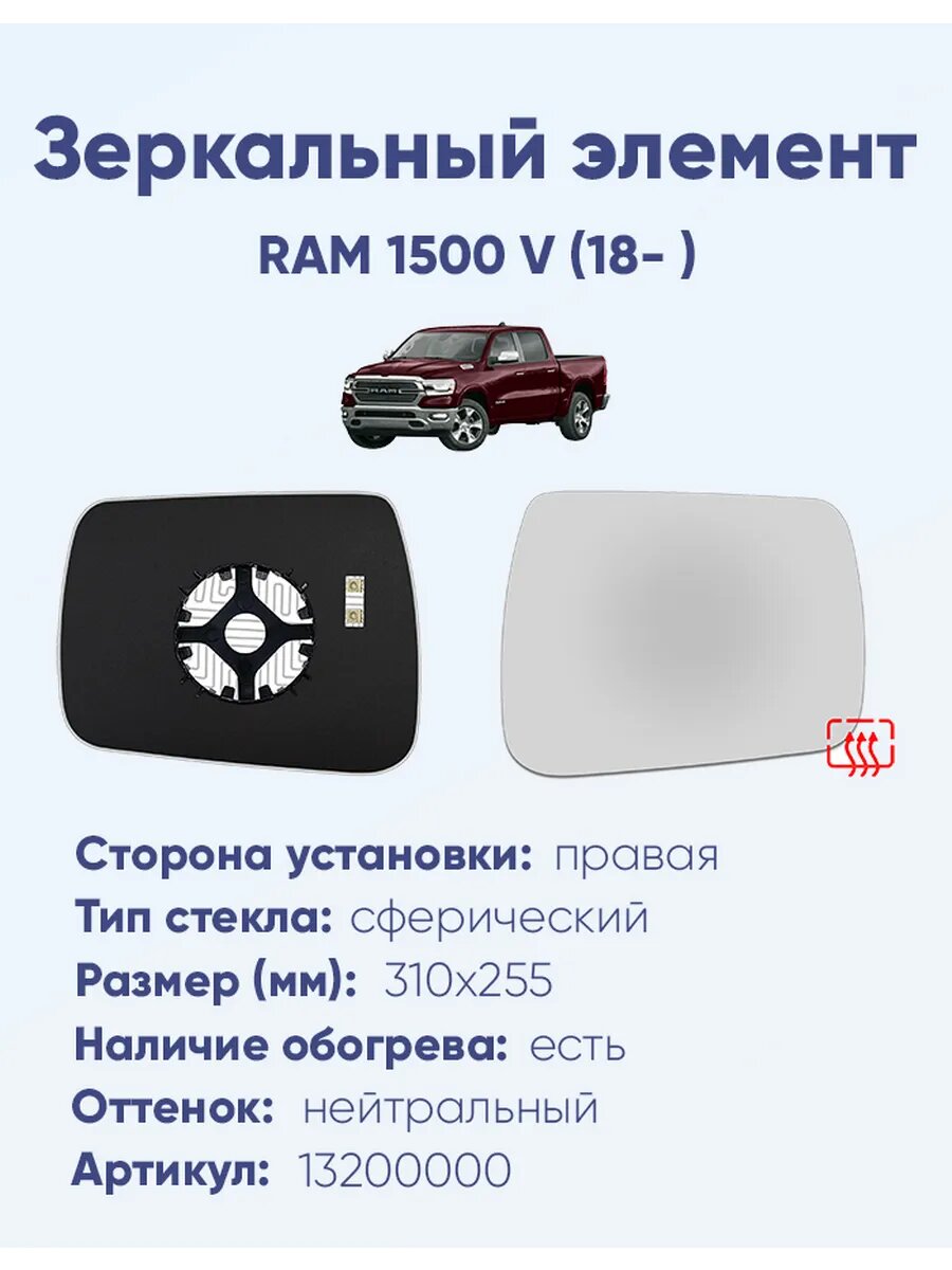 Зеркальный элемент правый RAM 1500 V (18- )A24181809