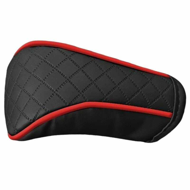 Дышащий чехол для коробки передач из воловьей кожи автомобиля-черный и красный