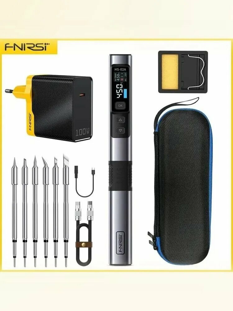FNIRSI HS-02A PD100W Набор для пайки с регулируемой температурой Портативный ремонтный инструмент