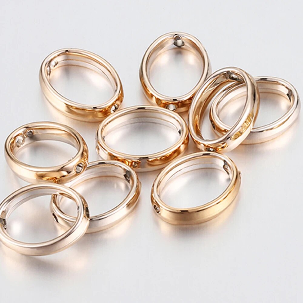 Кольца-рамки овальные RoseGold 15x12mm
