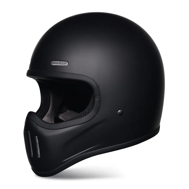 Черный мотошлем ретро TT & COCASCOS, TYPE D