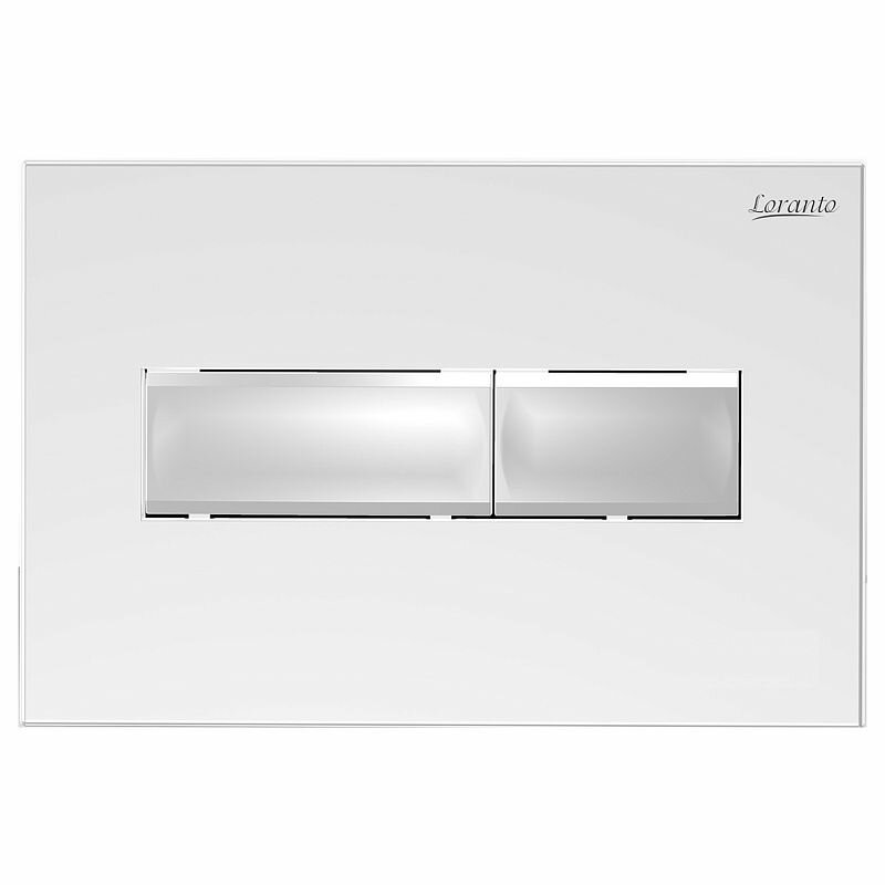 Кнопка смыва Loranto Prestige механическая, двойная, белый глянцевый (7520)