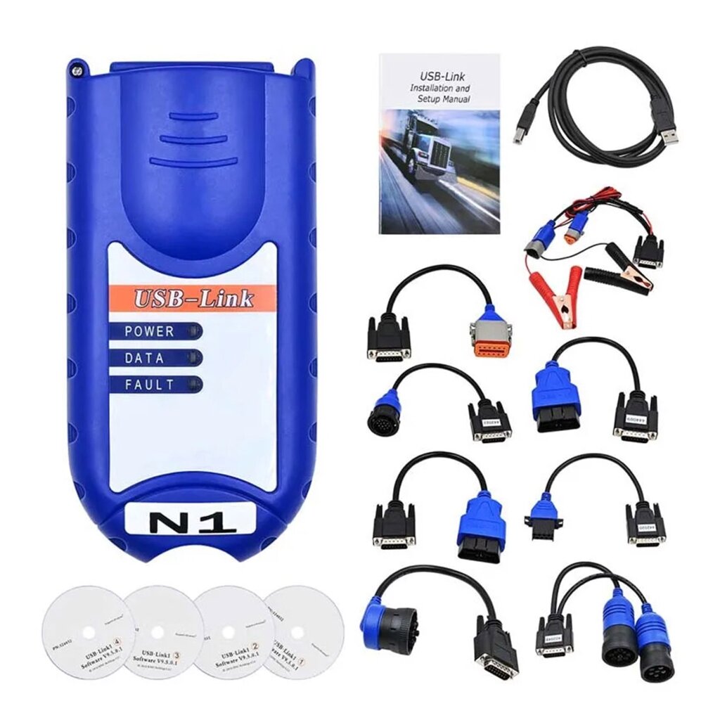 Интерфейс для дизельных грузовиков OBD2 Диагностический инструмент для тяжелых грузовиков Детектор для тяжелых дизельных грузовиков Инструмент для диагностики неисправностей грузовиков