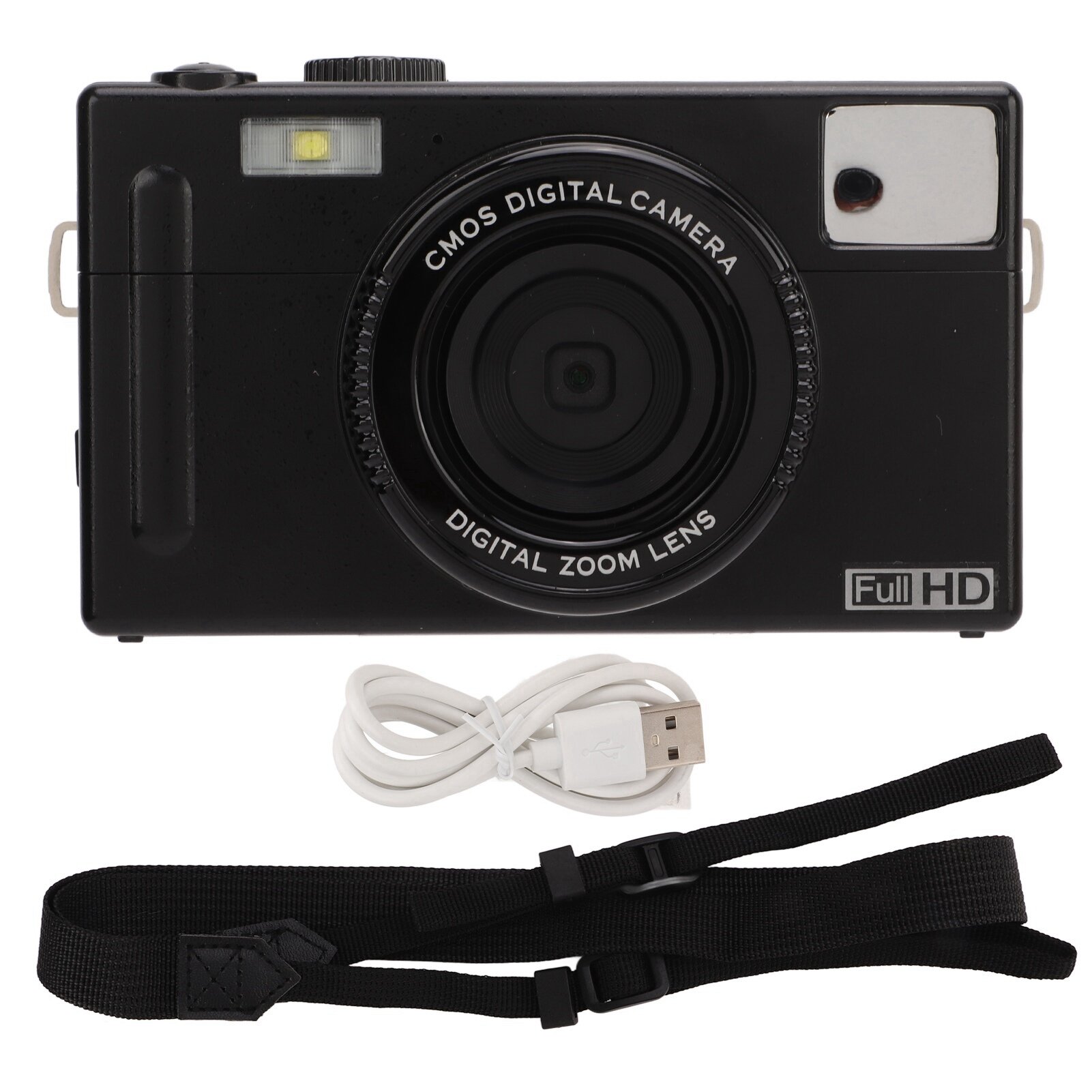 CD R1 1080P FHD Micro Single Camera Portable Mirrorless 16X Digital Zoom 48MP with 3in LCD Display Noir
