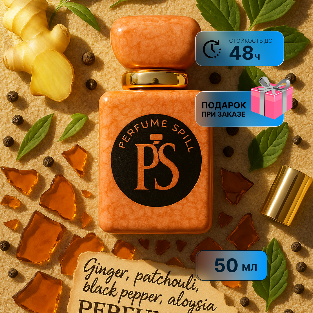 Духи по мотивам Ginger, Patchouli, Black Pepper перезаполняемый флакон 50