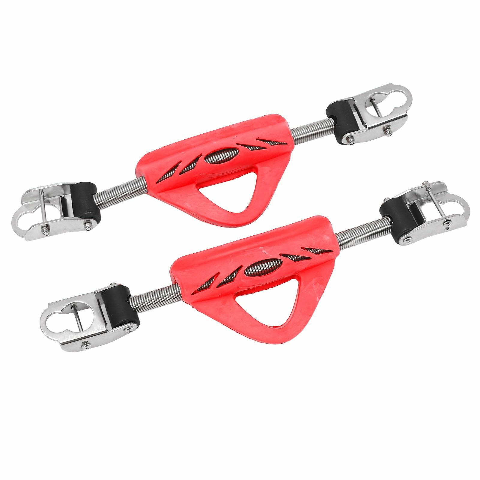 2PCS Дайвинг ласт Spring Strap из нержавеющей стали 316, двойное использование, универсальные ремешки с зажимом для ласт, красные