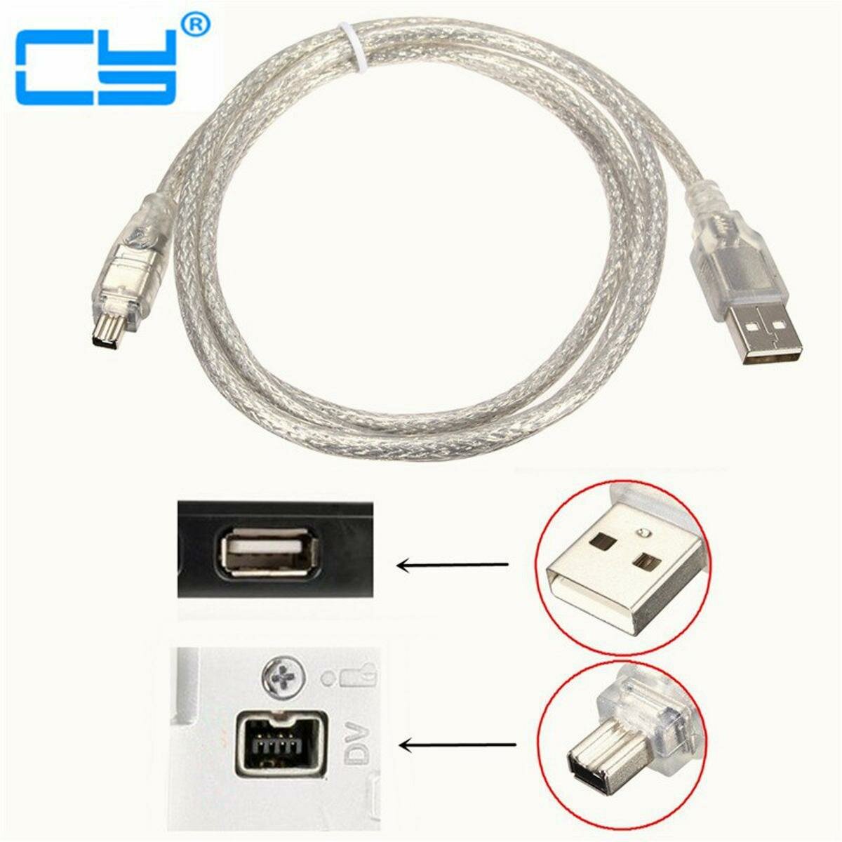 USB Male to Firewire IEEE 1394 4 Pin Male iLink адаптер шнур Firewire 1394 кабель для камеры SONY DCR-TRV75E DV кабель 1