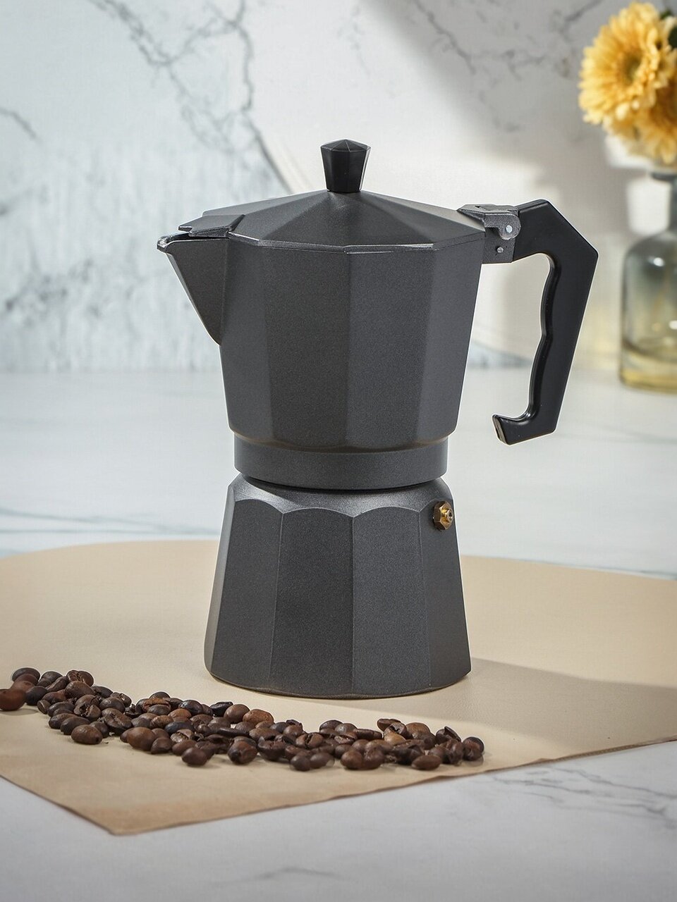 Гейзерная кофеварка, для плиты, алюминиевая, бакелитовая ручка, 300 мл