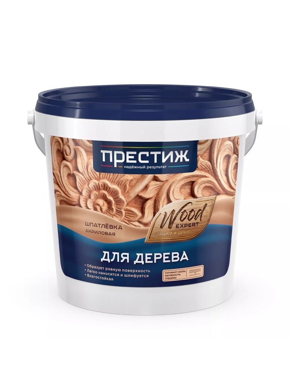 Престиж, шпатлевка по дереву, акриловая, финишная, тик, 1 кг