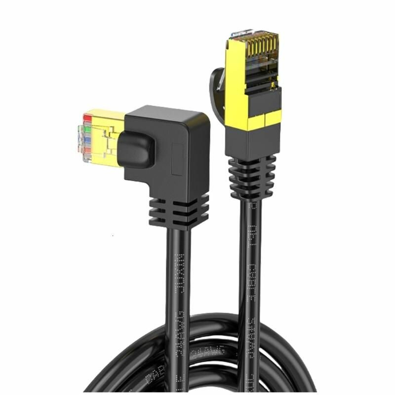 Интернет-кабель CAT8 10 Гигабит 10 Гбит / с 600 МГц полосы пропускания локальной проводной линии 100-500 см, 1m - Согните влево