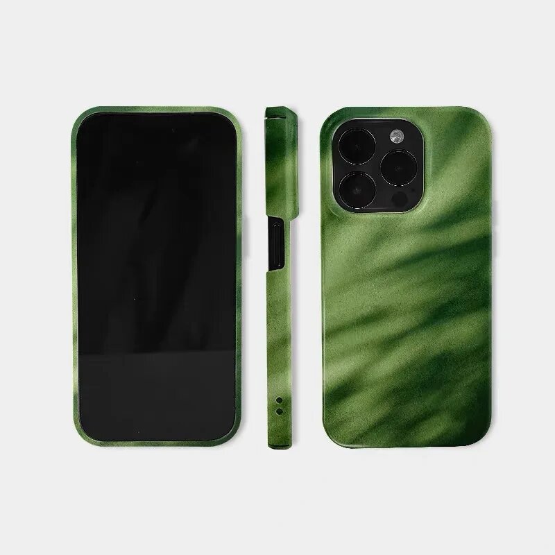 Чехол Ins Green Light Autumn Shadow для IPHONE 17 16ProMax 15 14 13 12 11 PRO Plus, акриловый ТПУ, два в одном, магнитные чехлы для телефонов