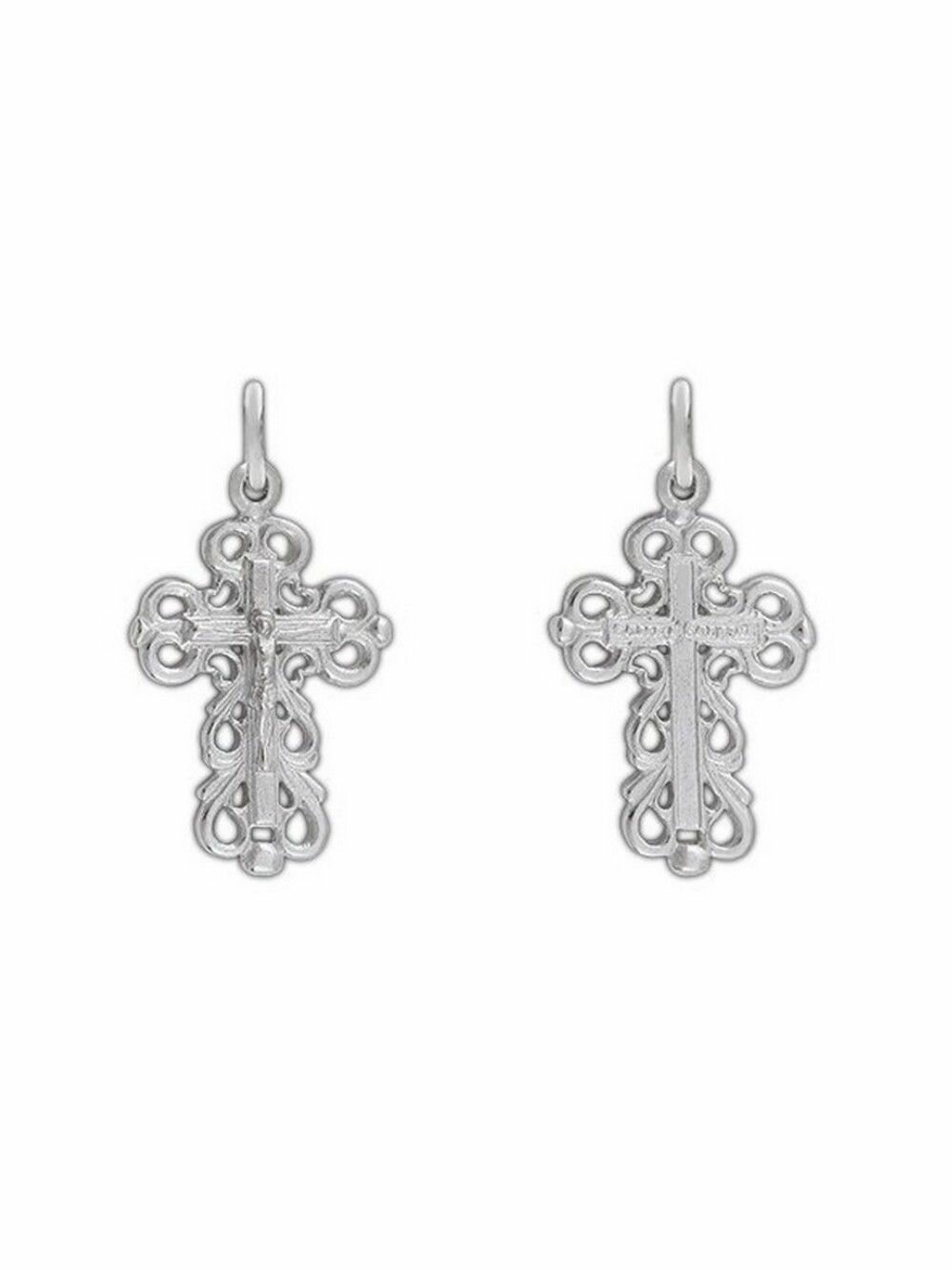 Крестик, серебро, 925 проба, родирование