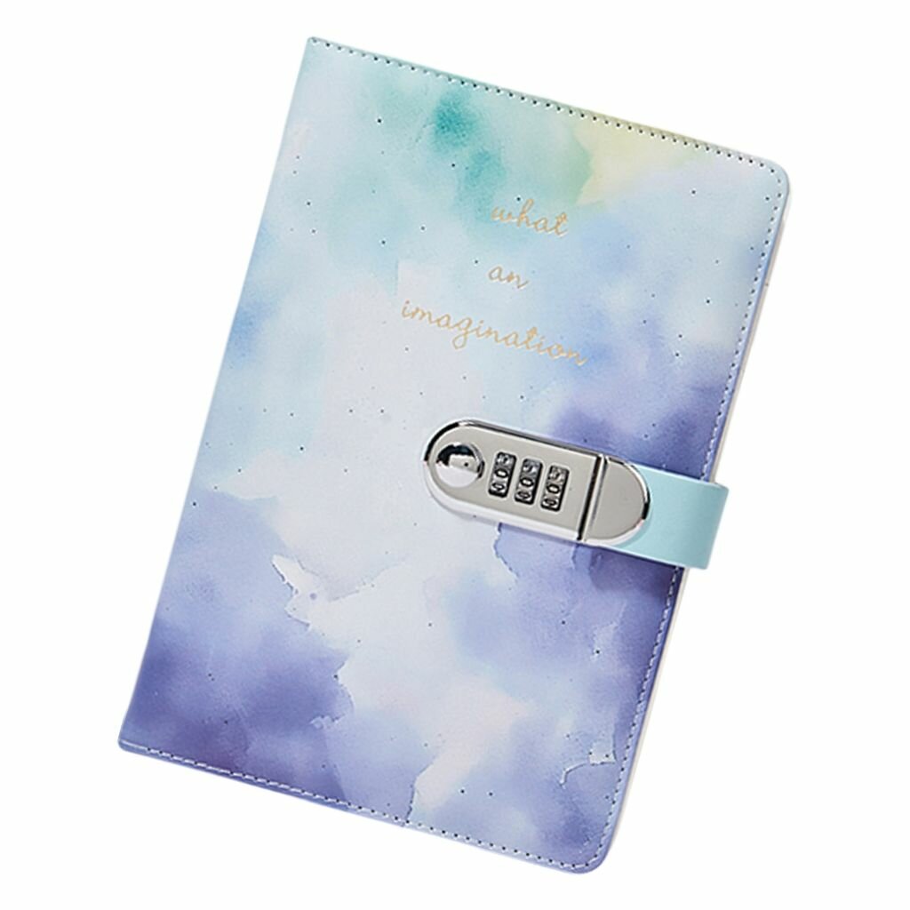 Блокнот,120 листов A5 дневник с кодовым замком - фиолетовый, 1 шт