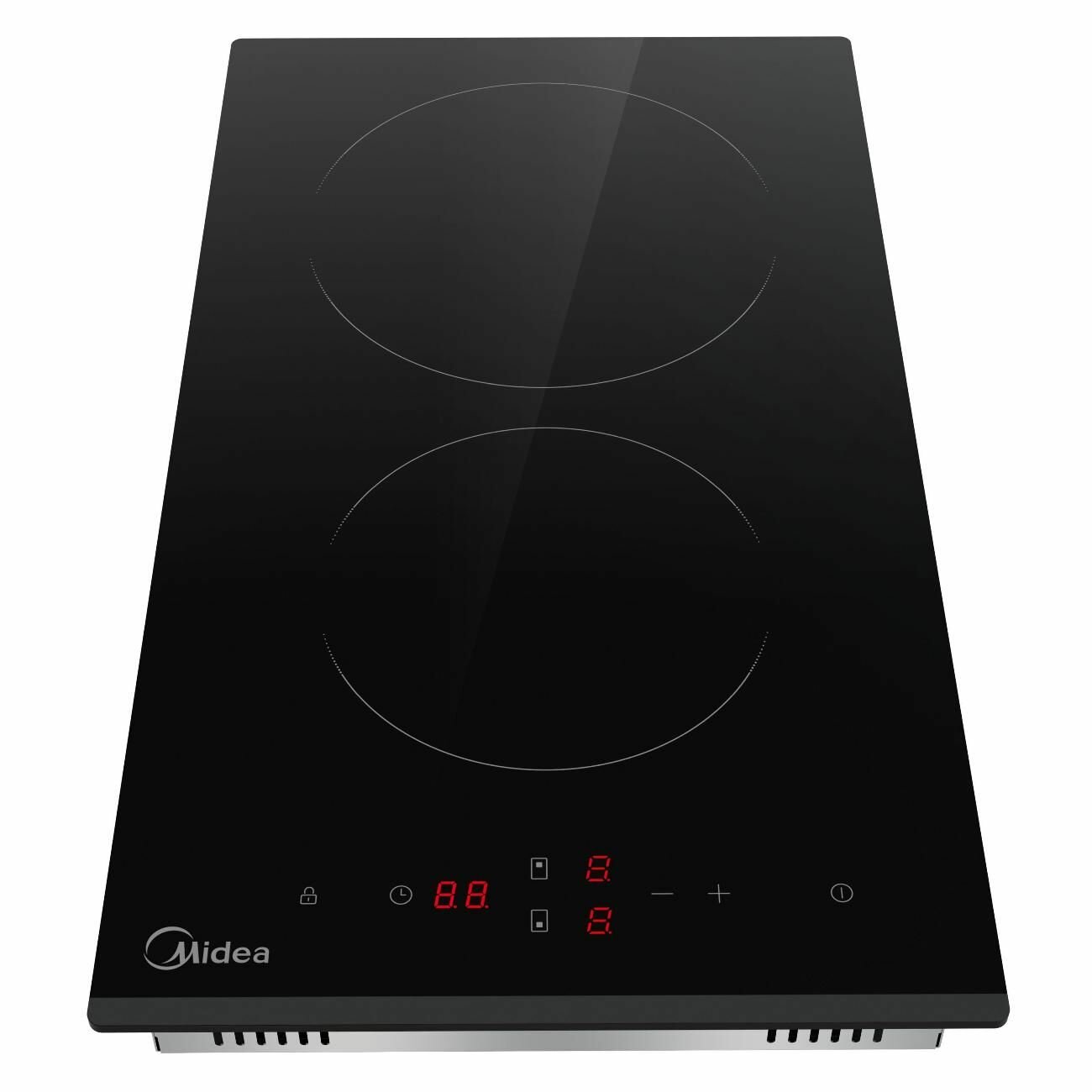 Панель варочная электрическая встраиваемая Midea MCH32101, Черная, Домино, 2 конфорки