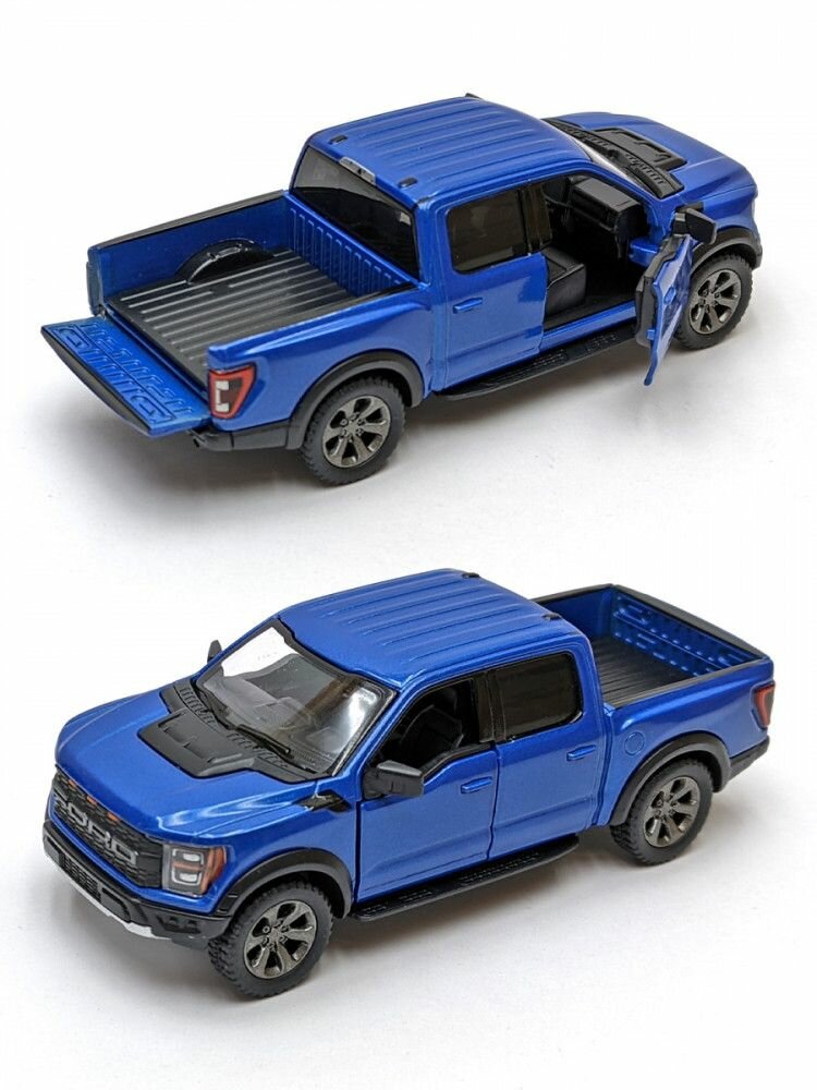 Модель машины KINSMART 2022 Ford F-150 Raptor blue