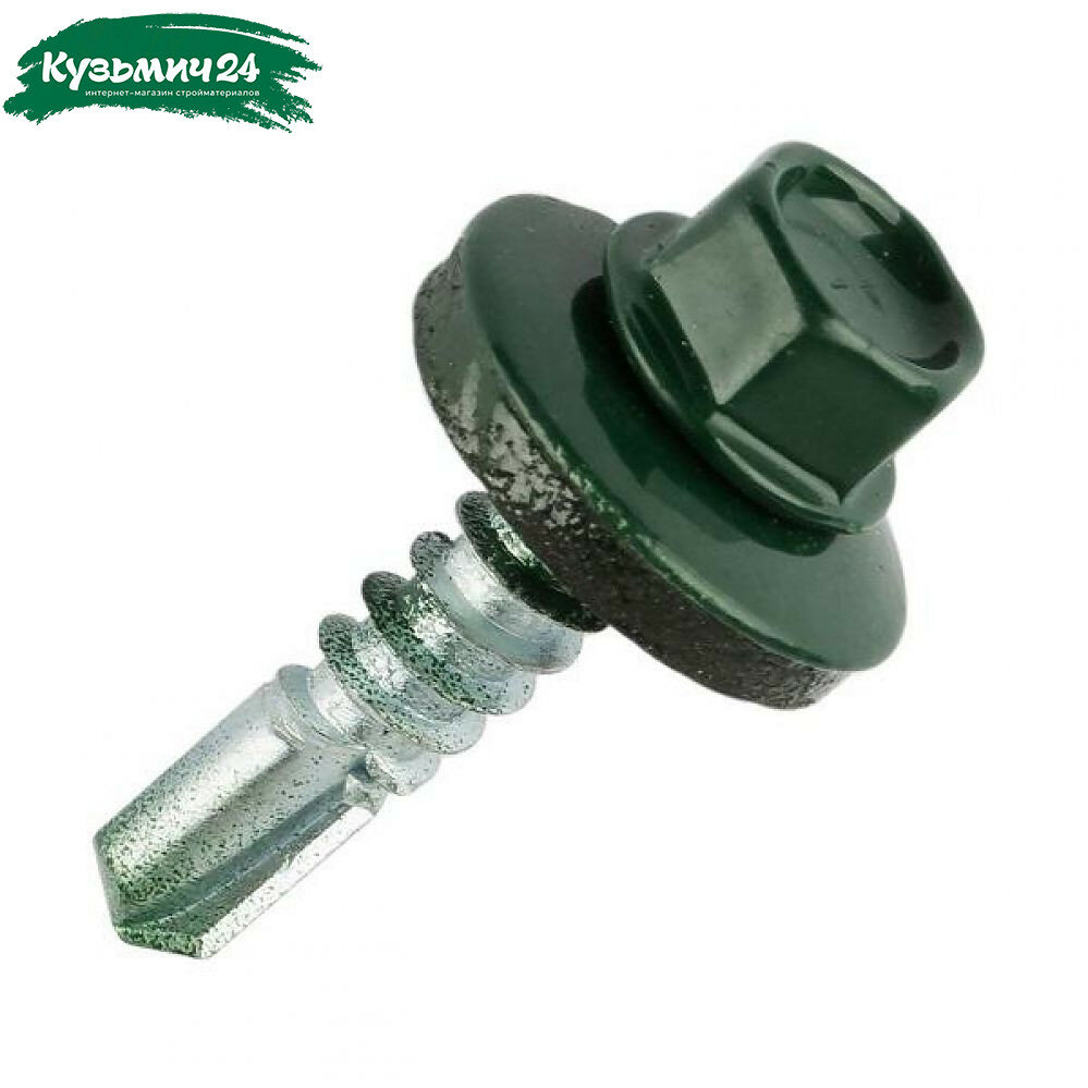 Саморез кровельный темно-зелёный RAL 6005 5.5х19 мм