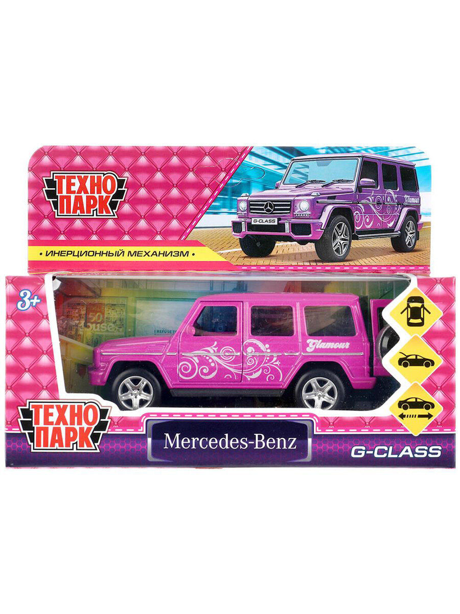 Технопарк Машина Mercedes-Benz G-class 12 см розовый металл GСLАSS-12GRL-LI с 3 лет