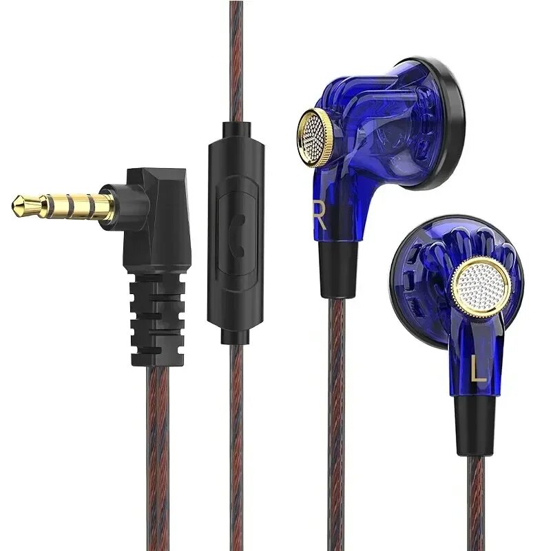 KZ QKZ проводные наушники Hi-Fi, Синий