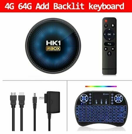CIDOO HK1 RBOX W2 ТВ бокс Android 11 2/4 ГБ 16/32/64 ГБ, 4G 64G Add keyboard, Европейская