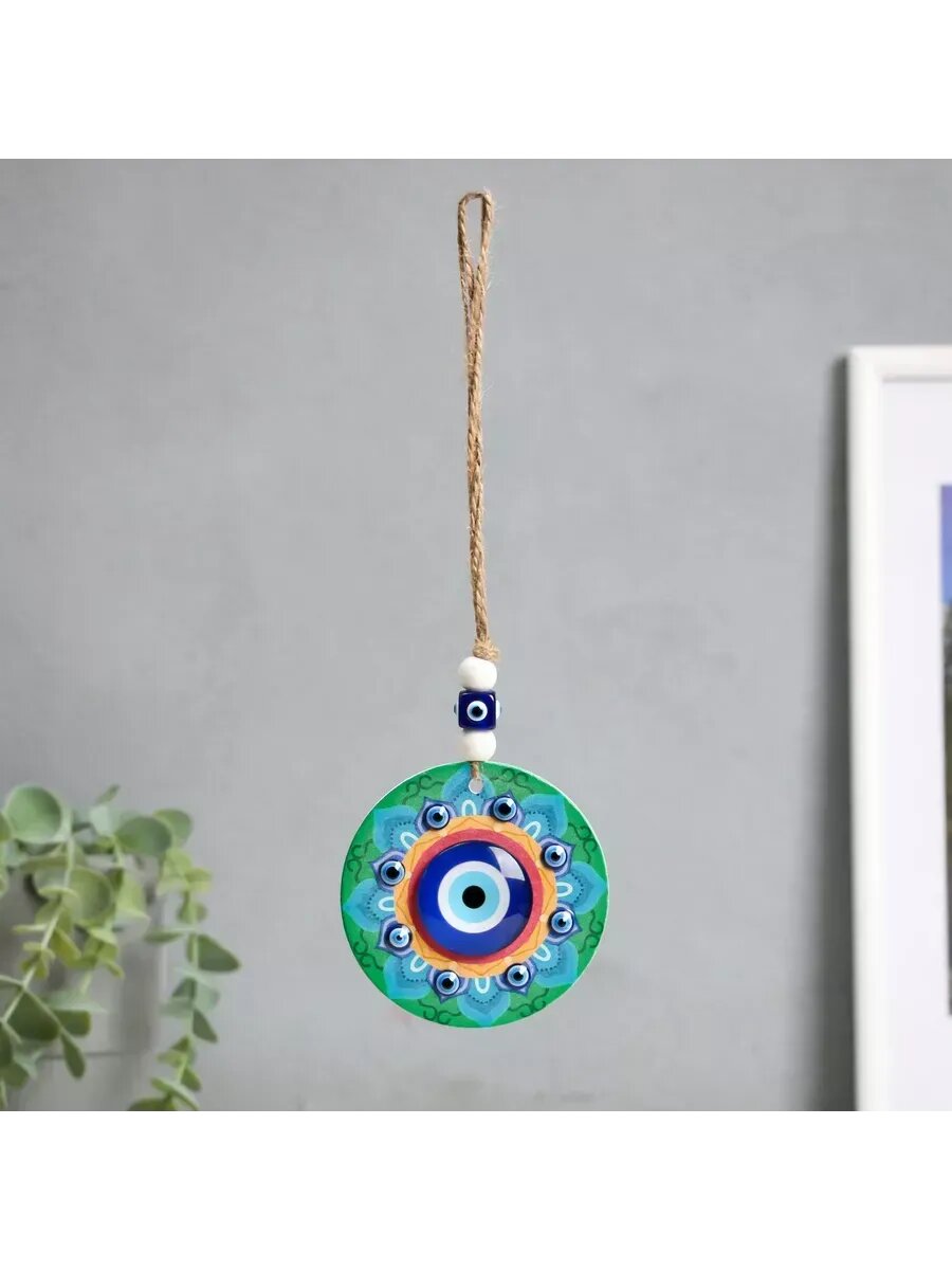 Подвеска от сглаза "Цветок-мандала" 14х8х1,5 см