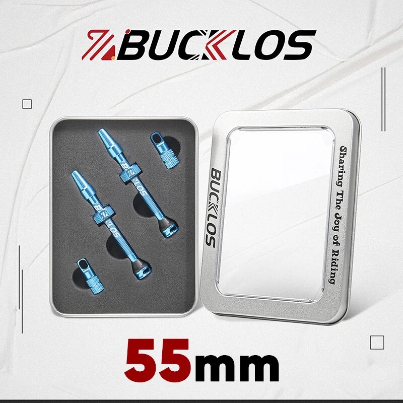 BUCKLOS Бескамерные клапаны Presta 55/60/65 мм Blue-55mm