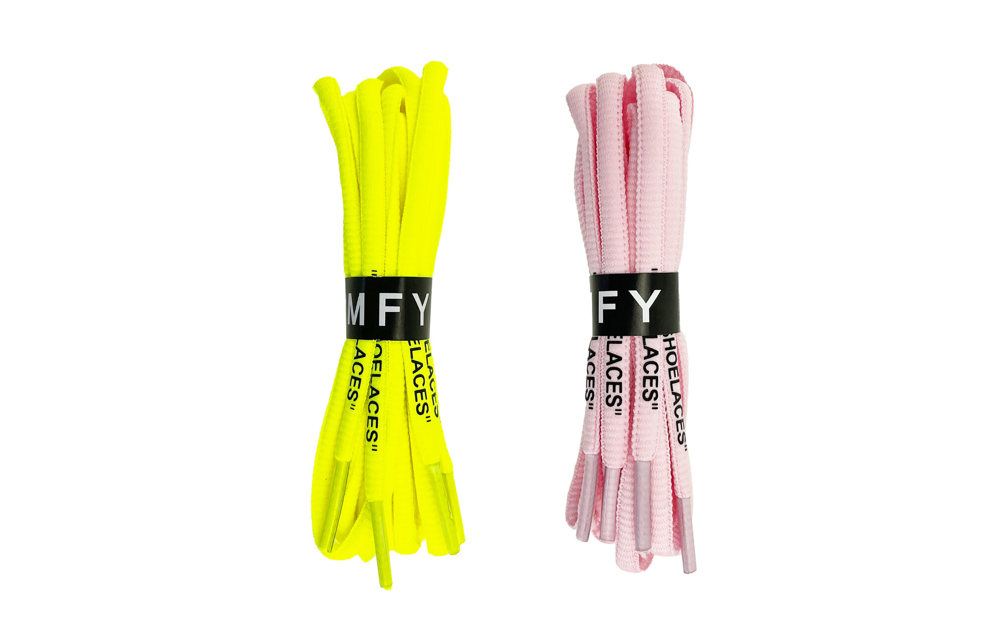 Шнурки унисекс CMFY, 140CM EU, Neon Yellow, Pink